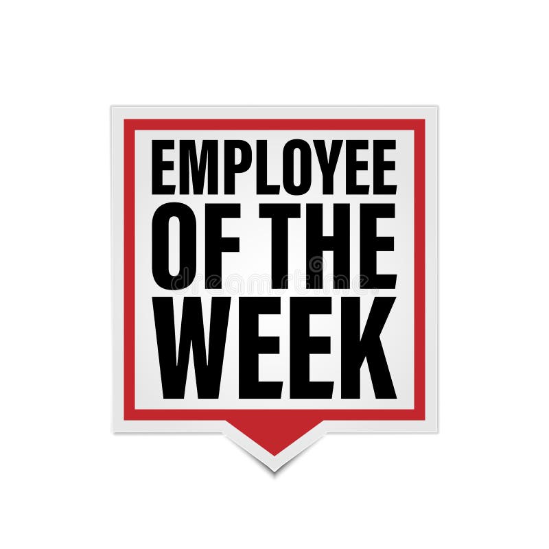 Employee of the Week Red Web Paper Icon Label on White Background Stock ...