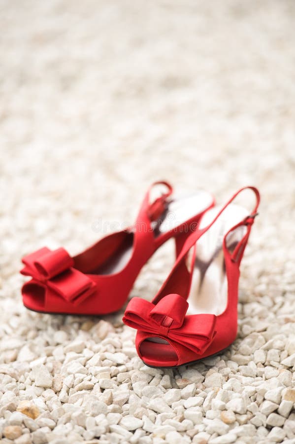 Red wedding shoes stock image. Image of bride, floral - 31750597