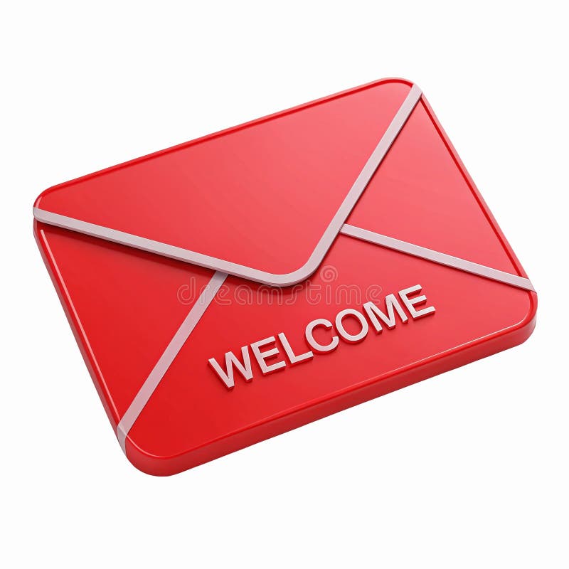 Red Welcome Envelope for Invitations and Greeting Messages with ...