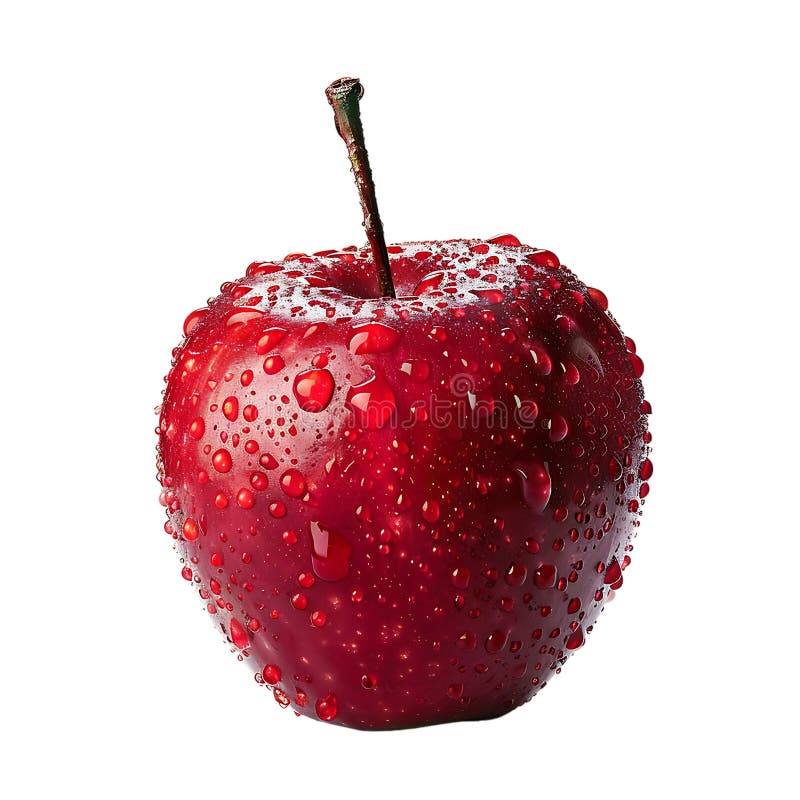 Red Wet Apple Over Transparent Background Ai Generated Stock ...
