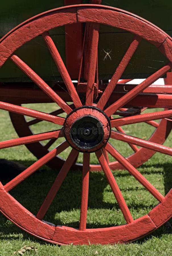 Red wheel of ancient wagon stock photo. Image of ancient - 78171860