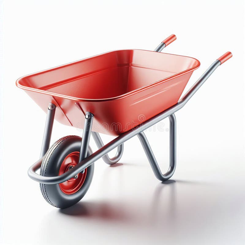 Red Wheelbarrow Isolated on White Background Image is Generated Using ...