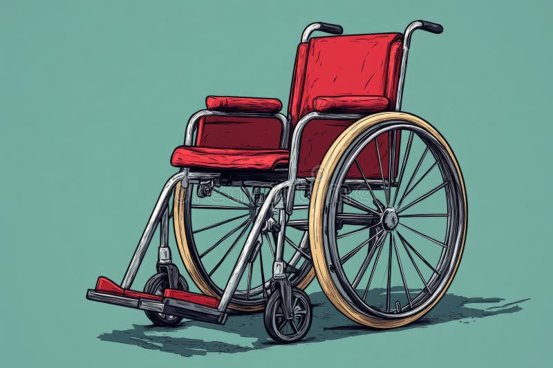 Red Wheelchair Representing Concepts of Disability, Accessibility ...
