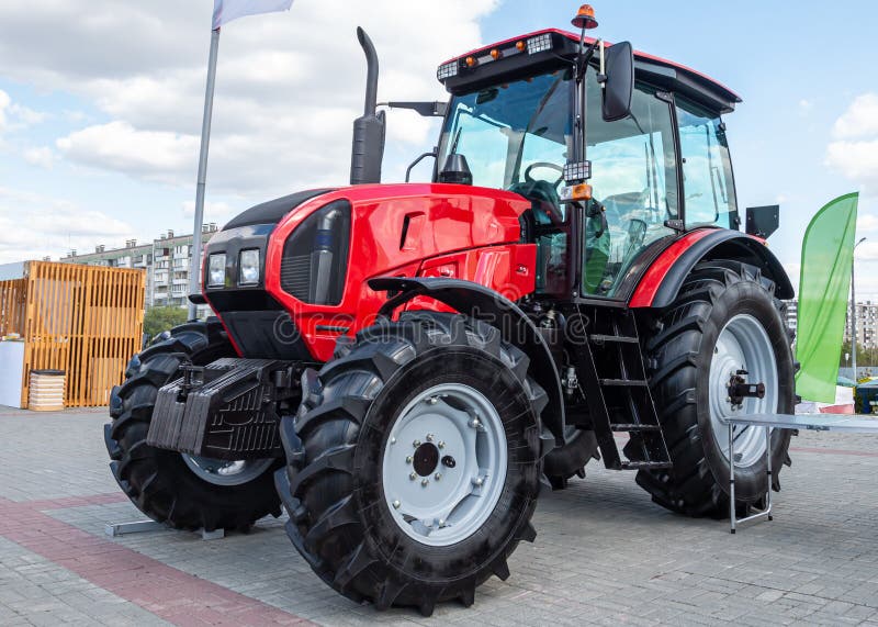 Wheeled Tractor at an Agricultural Fair Stock Photo - Image of machine ...
