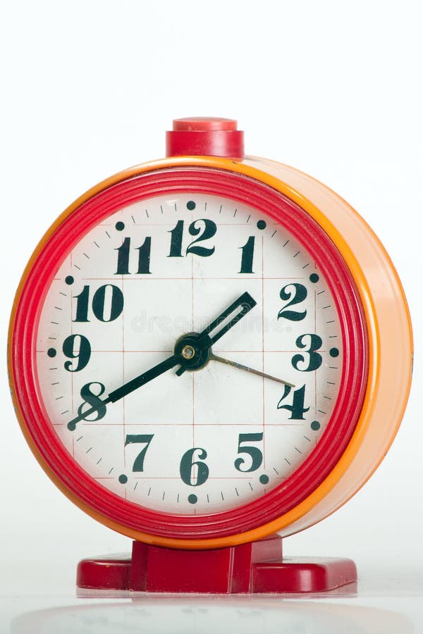 Red whit orange Old Clock stock photo. Image of bright - 38779384