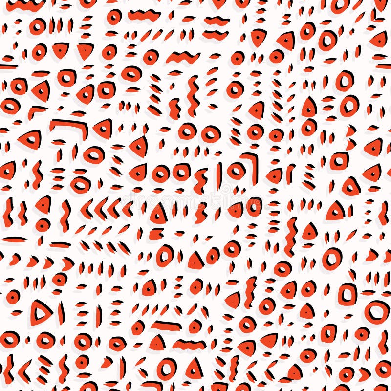 Red and White Abstract Drawn Cryptic Symbols Stock Vector ...