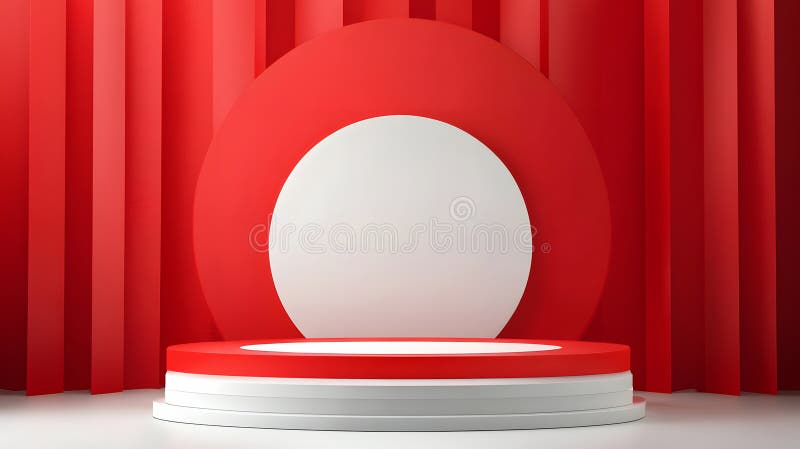 Red and White Abstract Minimalist Product Display Stock Illustration ...