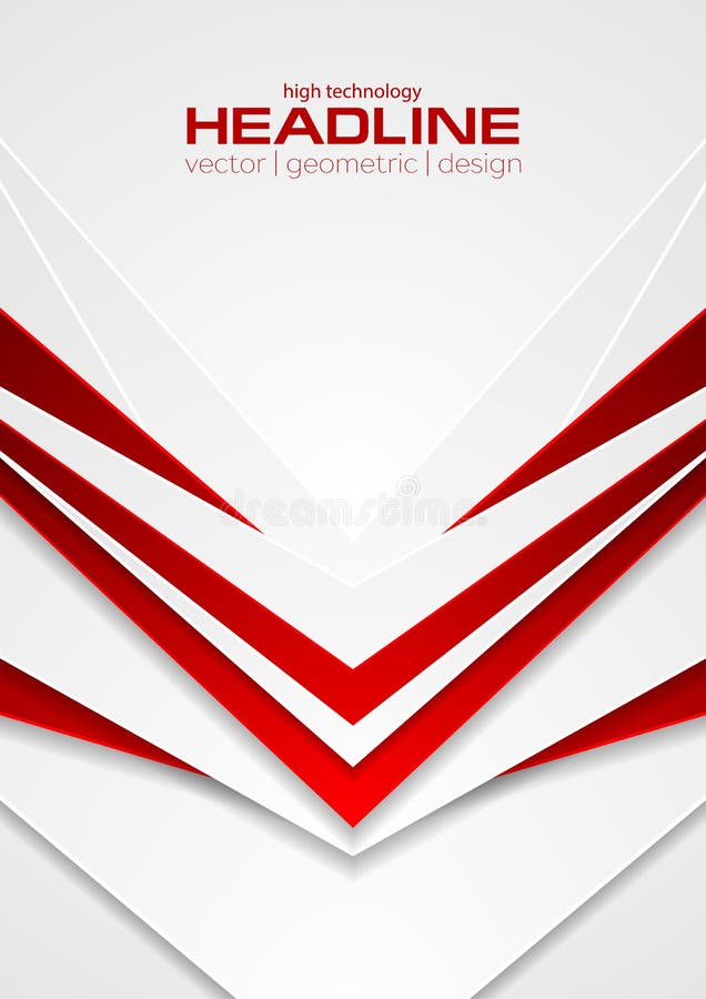 Red and White Abstract Tech Arrows Flyer Background Stock Vector ...
