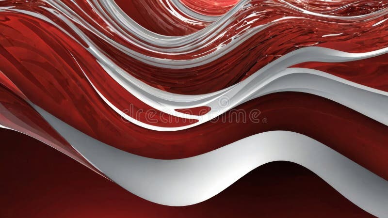 Red and White Abstract Waves Stock Illustration - Illustration of ...