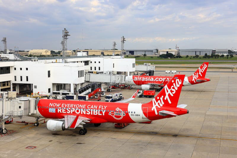 Red White Airplane Parked Passenger Gate Connected Jet Bridge Stock ...