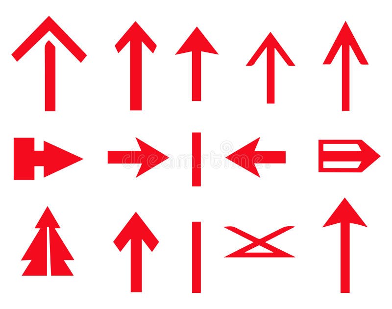 Red and white arrows stock illustration. Illustration of circle - 375850869