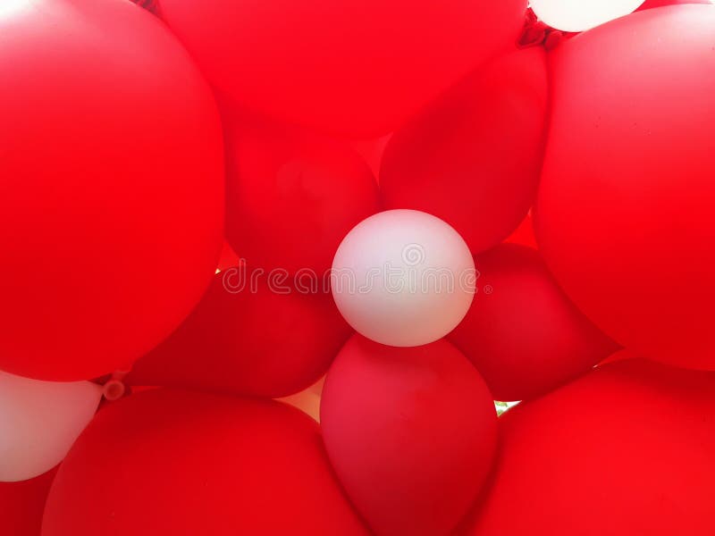 Red and White Balloons Background. Plastic Texture. Parties and ...
