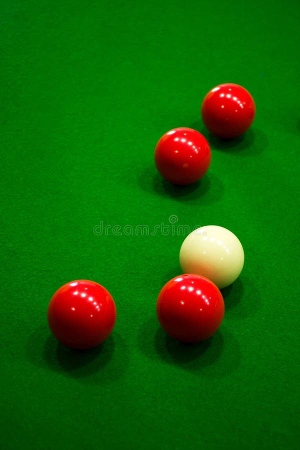 Red and White Balls in the Foreground are on the Table Stock Image ...