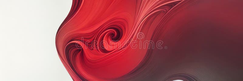 Red and White Banner or Web Header with Abstract Curvy Wave with Copy ...