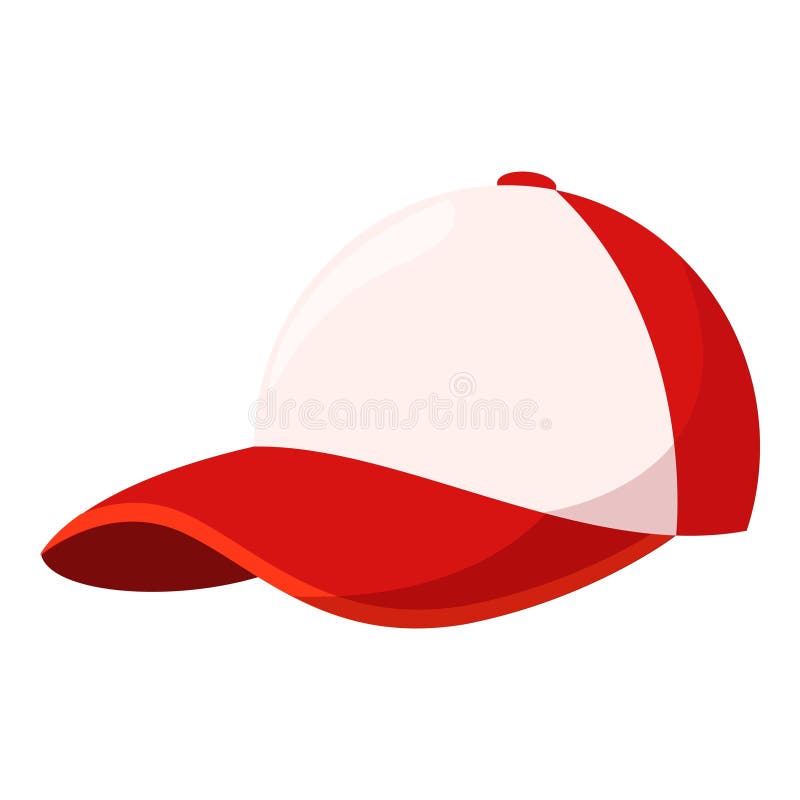 Red and White Baseball Cap Lying on a Surface Stock Illustration ...