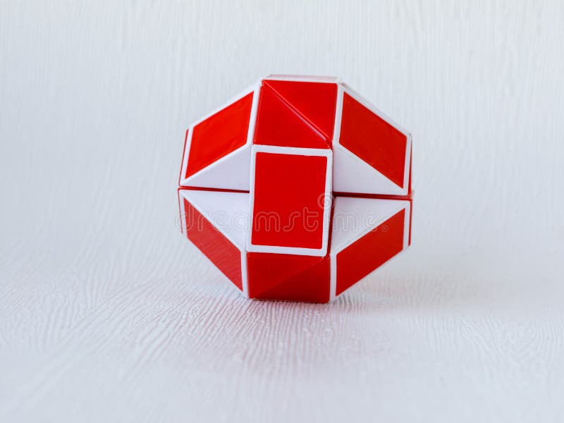 Red and White Bicolor Magic Snake Transformable Twist Puzzle in Shape ...