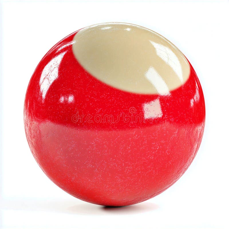 Red Billiard Ball Close Up on White Background for Game and Sport Stock ...
