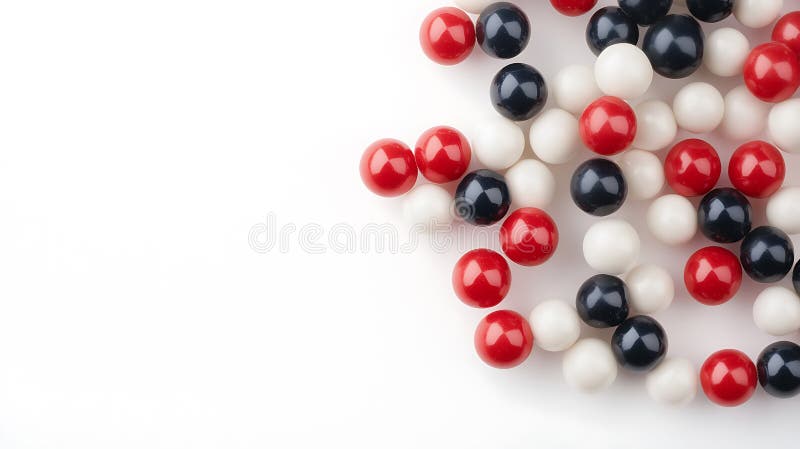 Red White and Black Candy Balls on White Background Stock Illustration ...