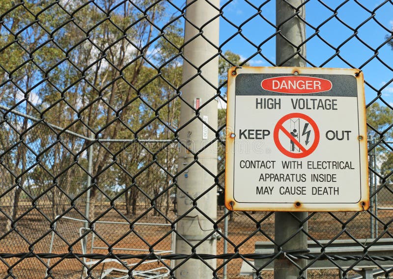 Red, White and Black Danger, High Voltage, Keep Out Sign Stock Photo ...