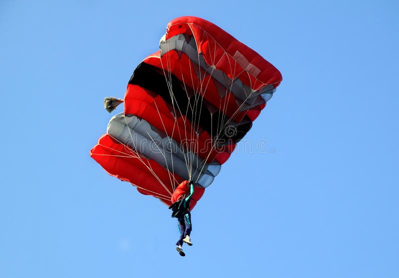 Red White and Black Sail Parachute Stock Image - Image of glider ...
