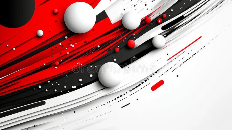 Red, White, and Black Spheres and Overlapping Bars Come Together in ...