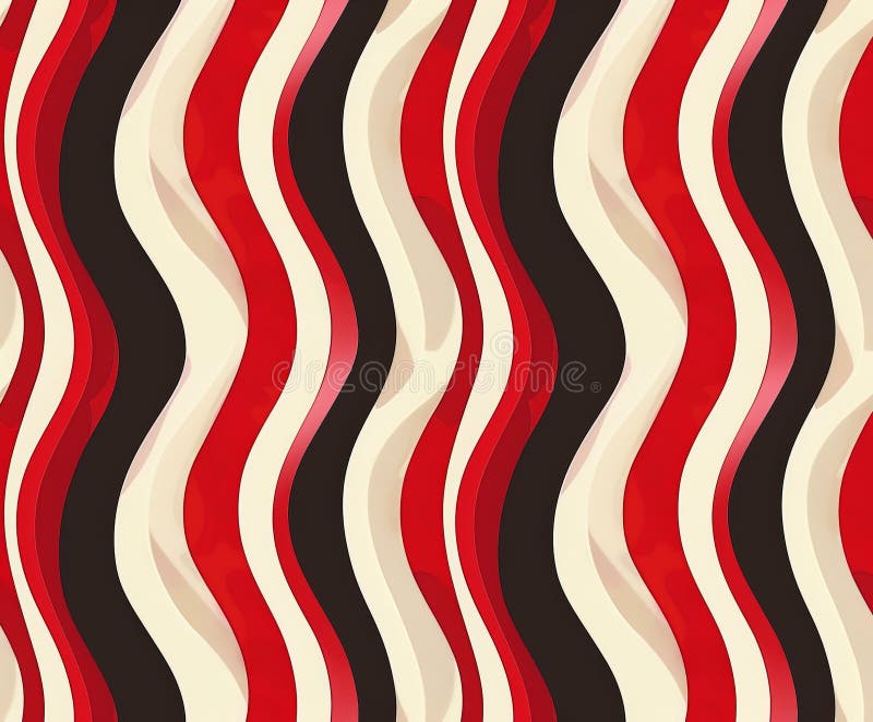Red, White, and Black Wavy Pattern Stock Illustration - Illustration of ...