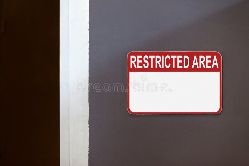 Red and White Blank Restricted Area Sign Stock Image - Image of ...