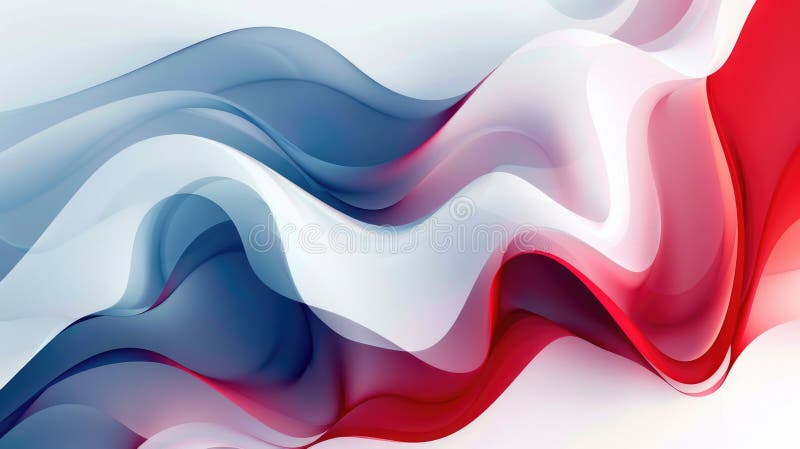 Red White and Blue Abstract Waves AIG51A Stock Illustration ...