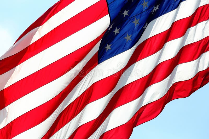 An American Flag Rippleing in a Light Breeze. Stock Photo - Image of ...