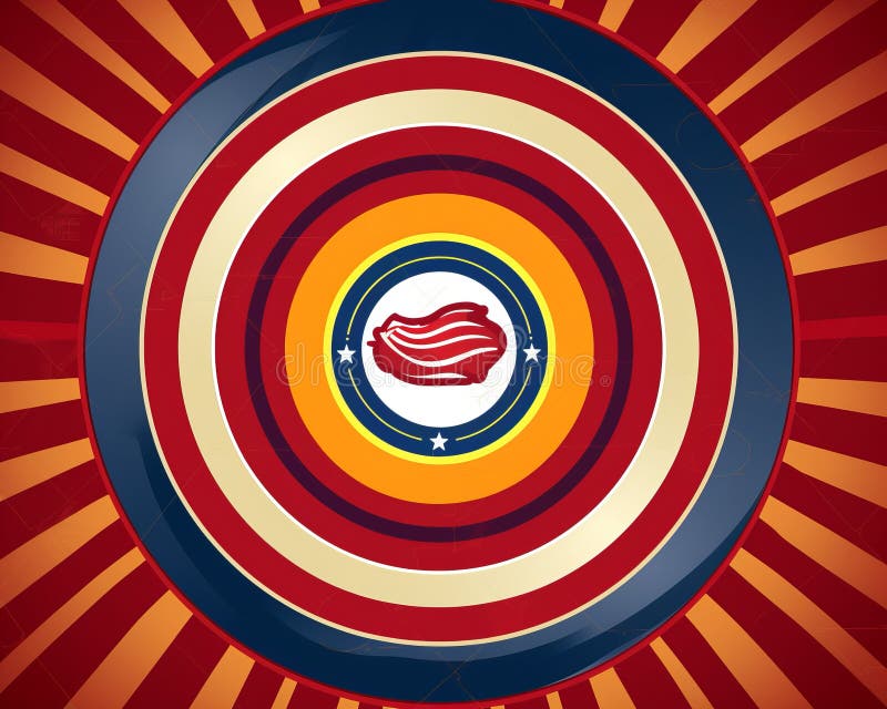 A Red White and Blue Background with a Target in the Center Stock ...