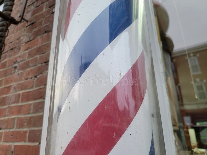 Red White and Blue Barbershop or Barber S Pole Stock Image - Image of ...