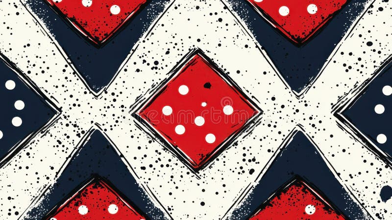 Red, White, and Blue Dice Pattern Stock Illustration - Illustration of ...