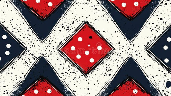 Red, White, and Blue Dice Pattern Stock Illustration - Illustration of ...