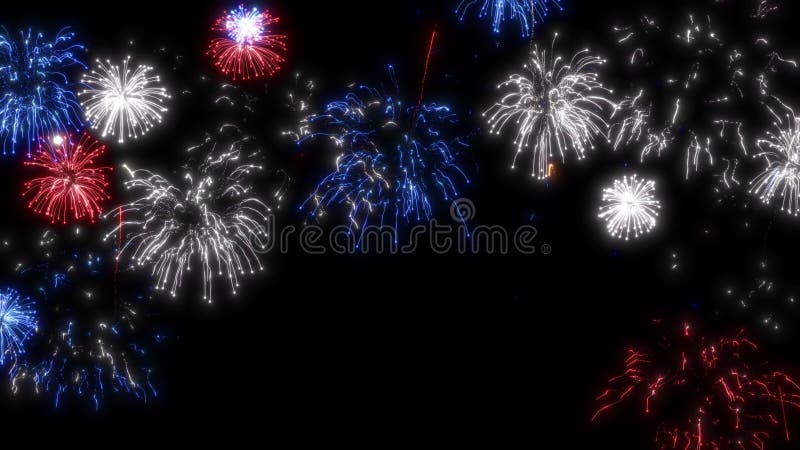 Red White Blue Fireworks Display Animation Loop Background Stock ...