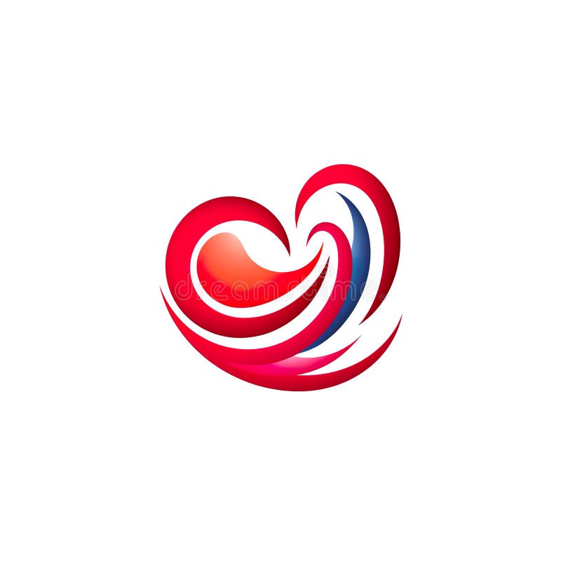 A Red, White and Blue Heart Shaped Logo. Generative AI Image. Stock ...