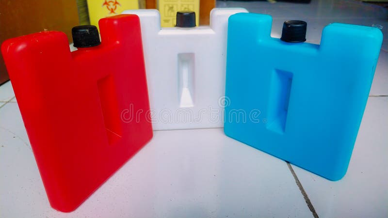 Red, White and Blue Ice Pack on the Floor Stock Photo - Image of pack ...