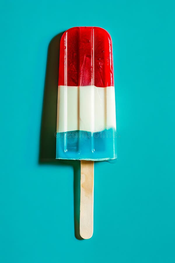 A Red, White and Blue Ice Pop on a Stick Stock Image - Image of white ...