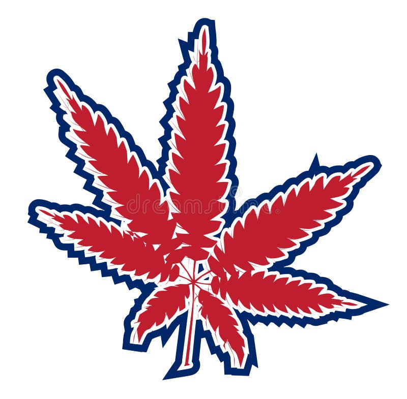 Red White and Blue Marijuana Leaf Stock Vector - Illustration of ...