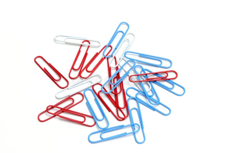 Red, White and Blue Paper Clips Stock Image - Image of paper, supplies ...