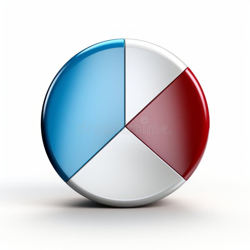 A Red White and Blue Pie Chart on a White Background Stock Illustration ...