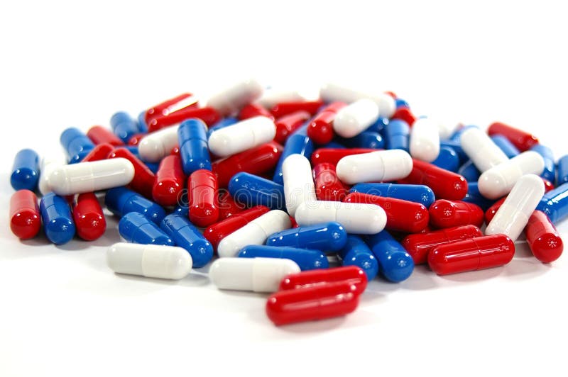 Red White and Blue Pills stock photo. Image of medicine - 42387620