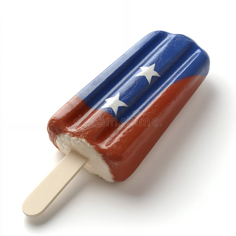Red White and Blue Popsicle with Stars Stock Illustration ...