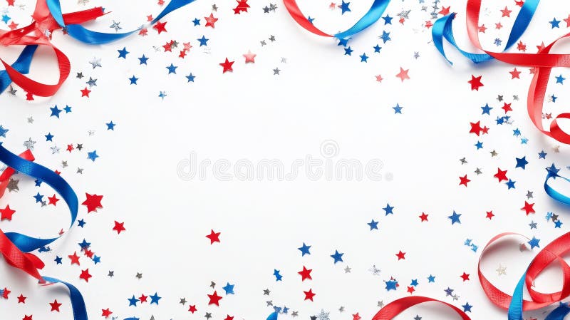 A Red, White, and Blue Ribbon with a Star Pattern Stock Illustration ...
