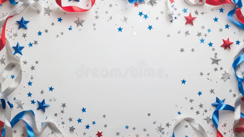 A Red, White, and Blue Ribbon with a Star Pattern Stock Illustration ...