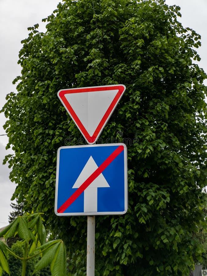 Red White Blue Road Sign Arrow Pointing Up Stock Photos - Free ...