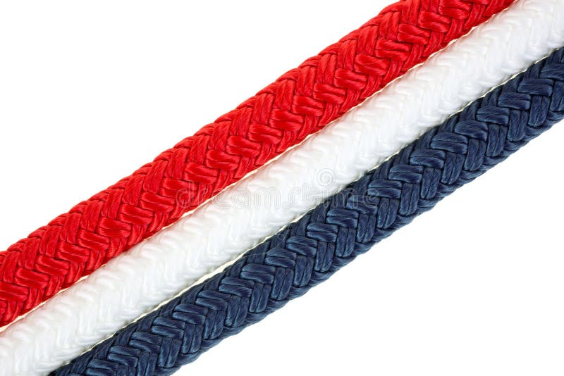 Red White and Blue Rope Strands Stock Image - Image of strength, marine ...