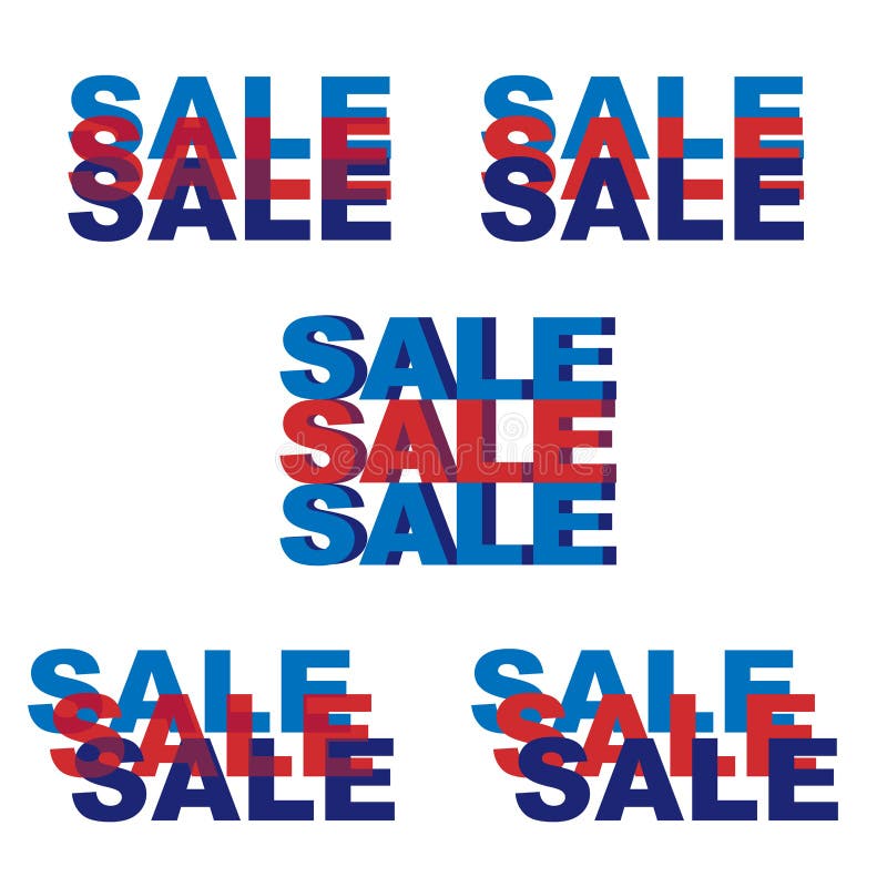 Red White Blue Sale Typography Graphics Stock Illustration ...