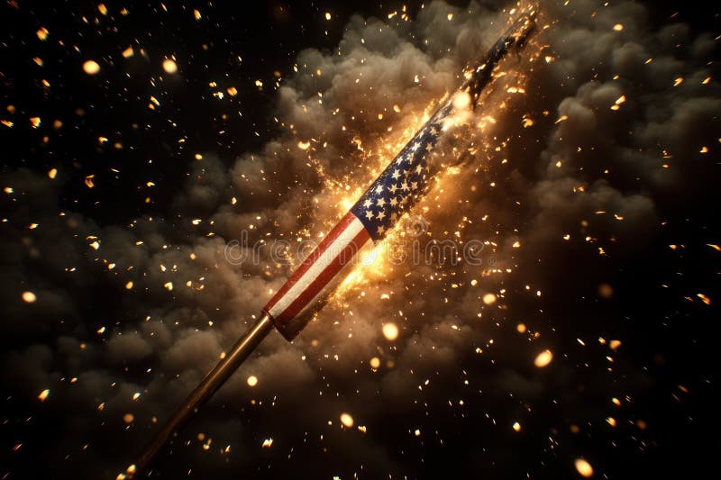 Red, White, and Blue Smoke Explosion: Celebrating USA Independence and ...