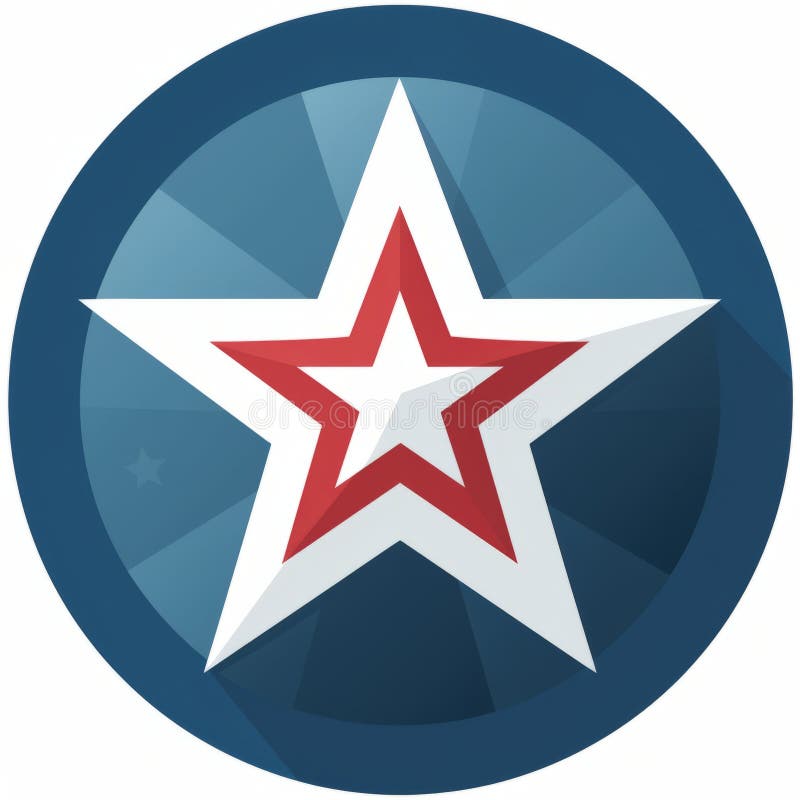 A Red White and Blue Star Icon on a White Background Stock Illustration ...