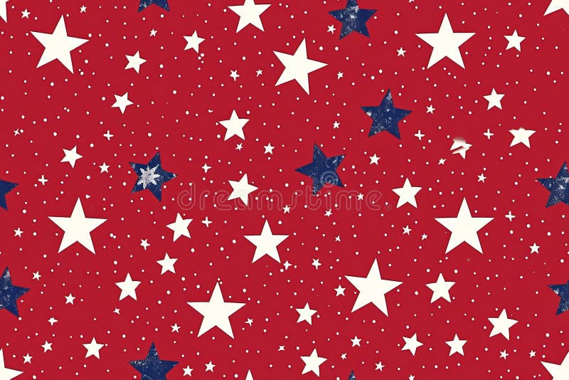 Red and White and Blue Stars on a Red Background Stock Illustration ...